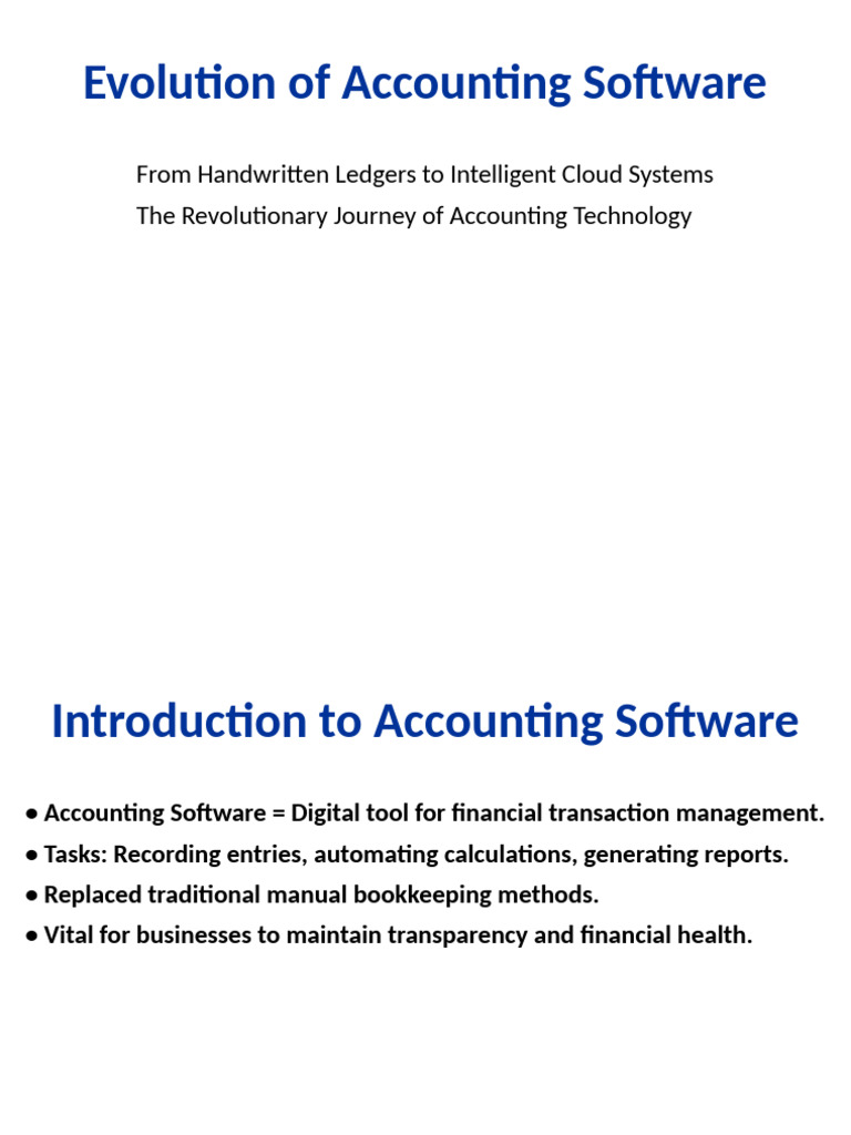 Evolution of Accounting Software Journey | PDF | Automation | Cloud ...