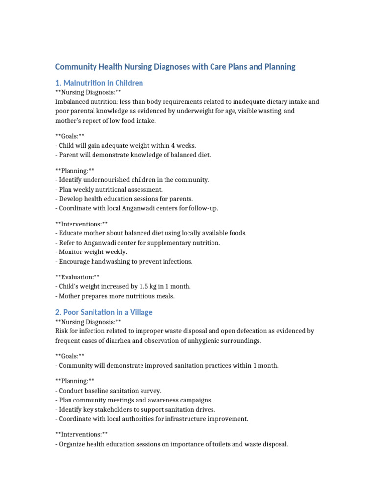 Community Health Nursing Care Plans | PDF | Hypertension | Diabetes