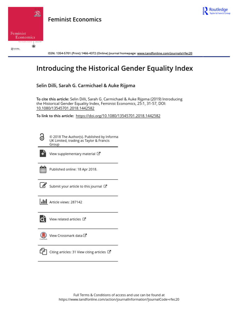 Historical Gender Equality Index Overview | PDF | Gender Inequality ...