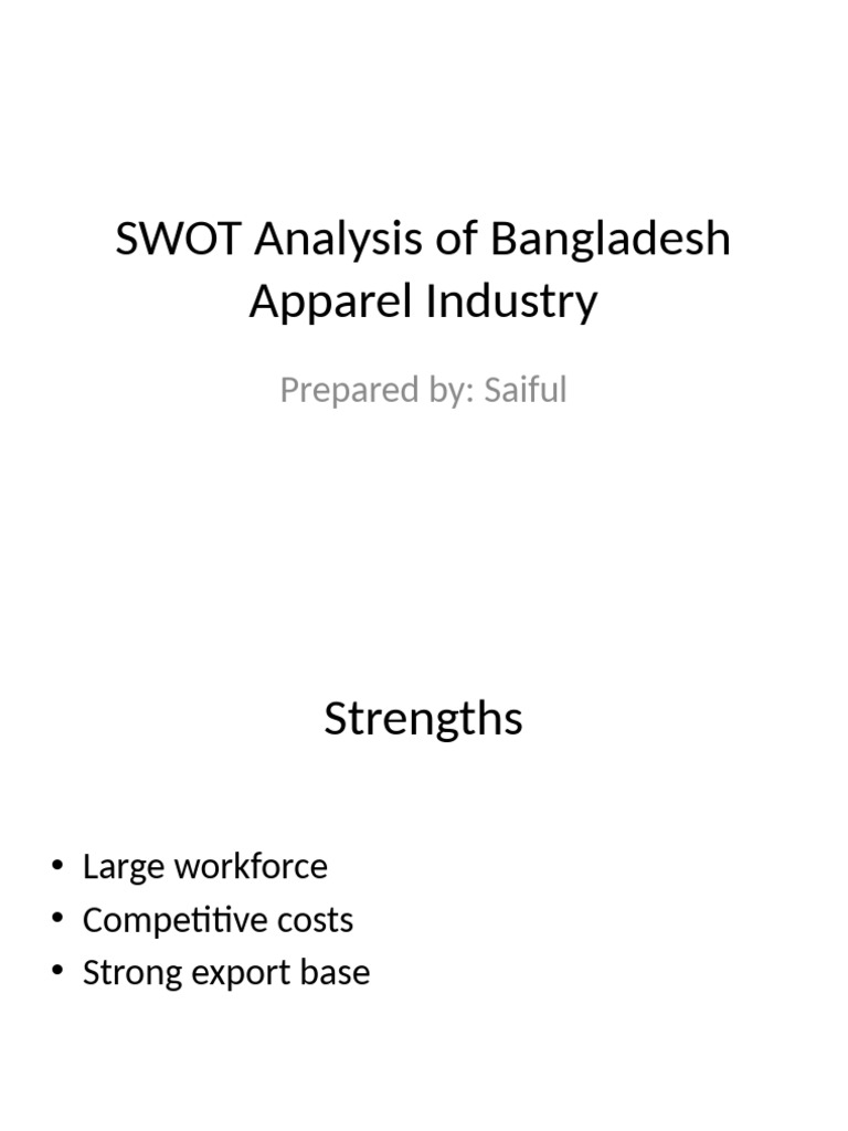 SWOT Bangladesh Apparel | PDF