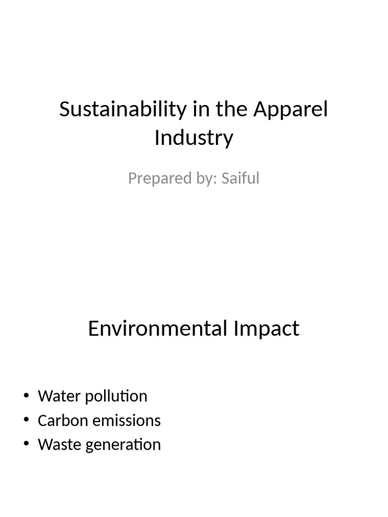 Sustainability Apparel Industry | PDF