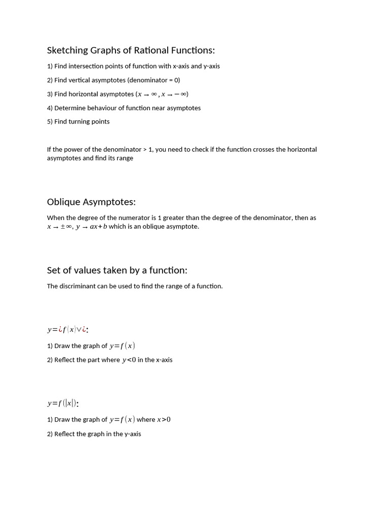CH 2 - Rational Functions and Graphs | PDF | Asymptote | Analytic Geometry
