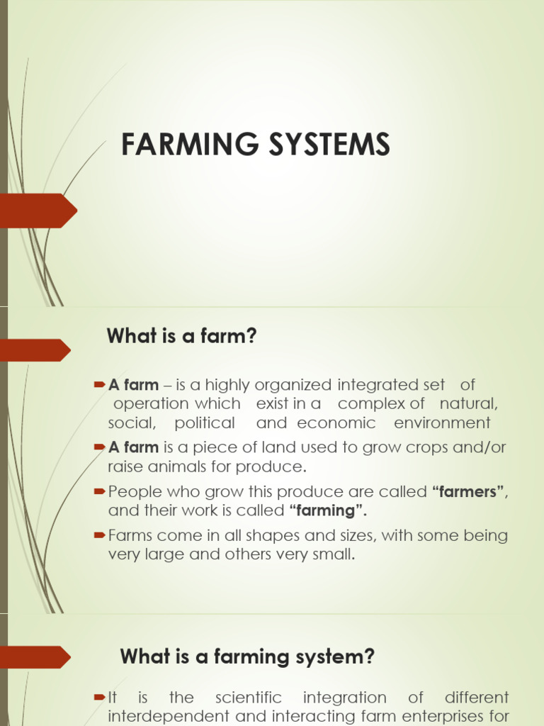 Farming Systems | PDF | Agriculture | Soil