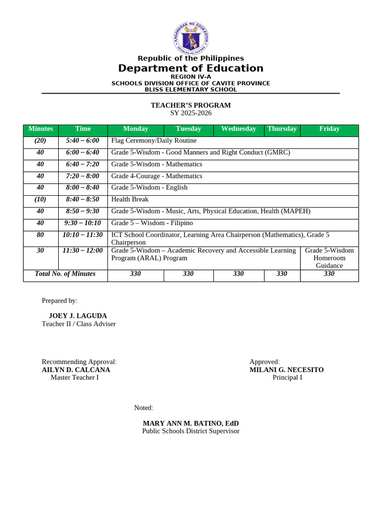 Cavite Province Teacher's Program SY 2025-2026 | PDF