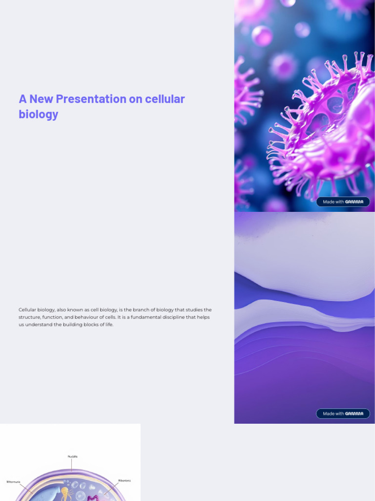 Overview of Cellular Biology Concepts | PDF