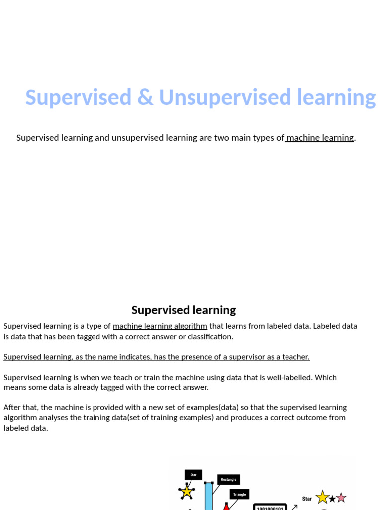 Supervised & Unsupervised Learning | PDF | Statistical Classification | Machine Learning