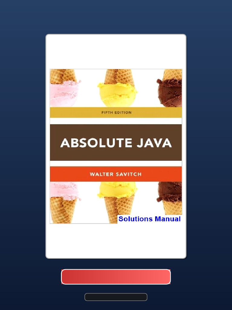 Absolute Java 5th Edition Walter Savitch Digital Access | PDF | Multiple Choice
