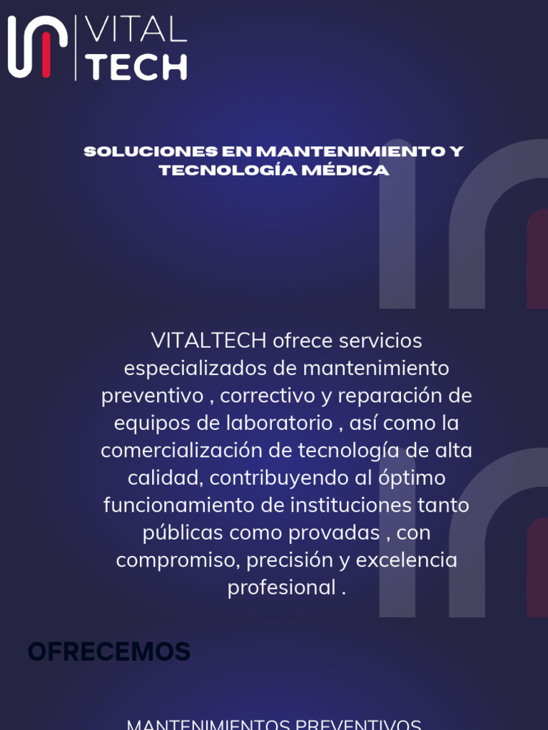 Presentación Vitaltech | PDF | Laboratorios | Hospital