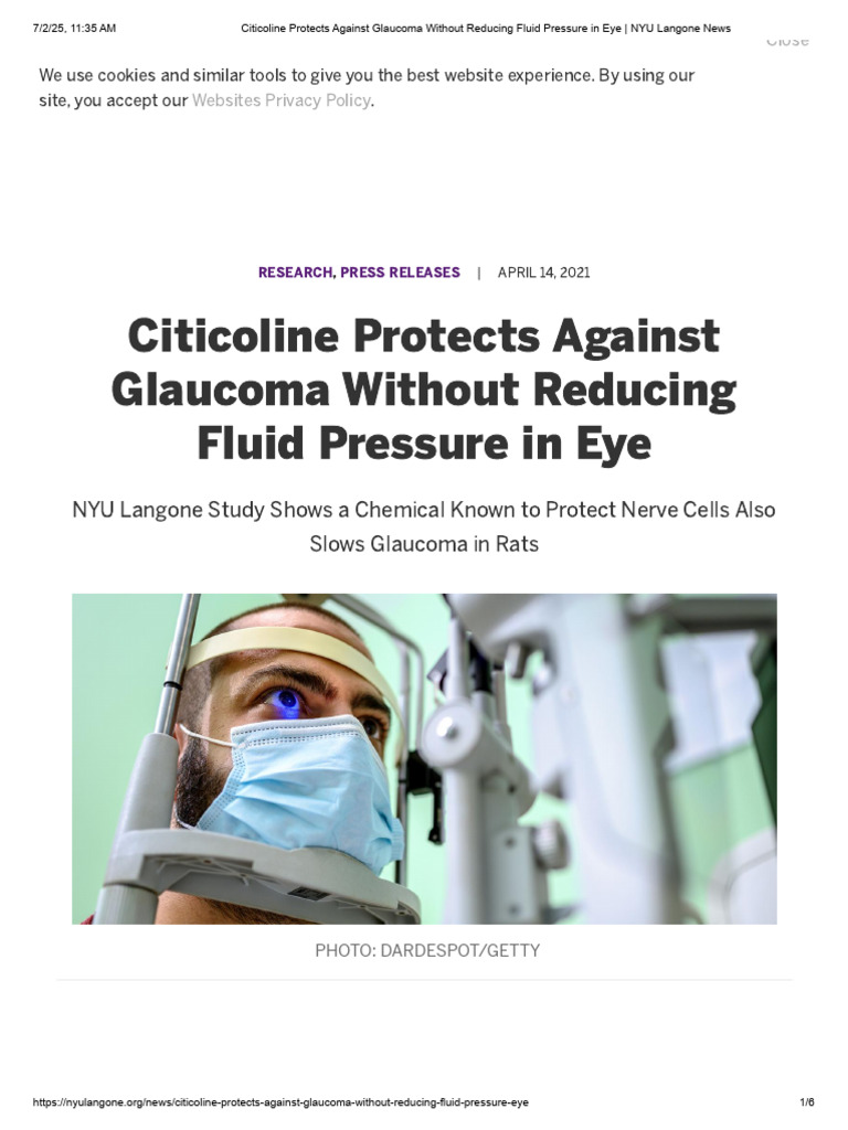 Citicoline Protects Against Glaucoma Without Reducing Fluid Pressure in ...