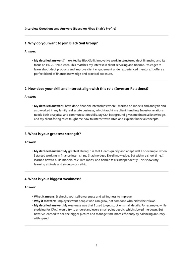 Interview Qa Finance | PDF | Discounted Cash Flow | Free Cash Flow