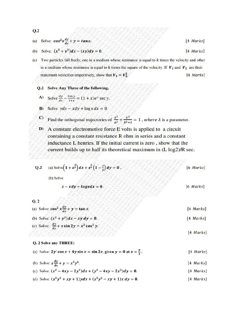 EMT II - Unit 2 PYQ | PDF