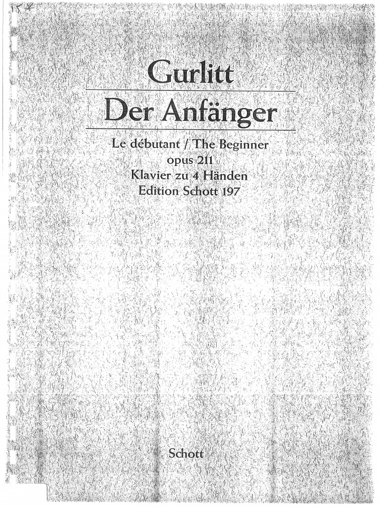 Gurlitt - Der Anfänger | PDF