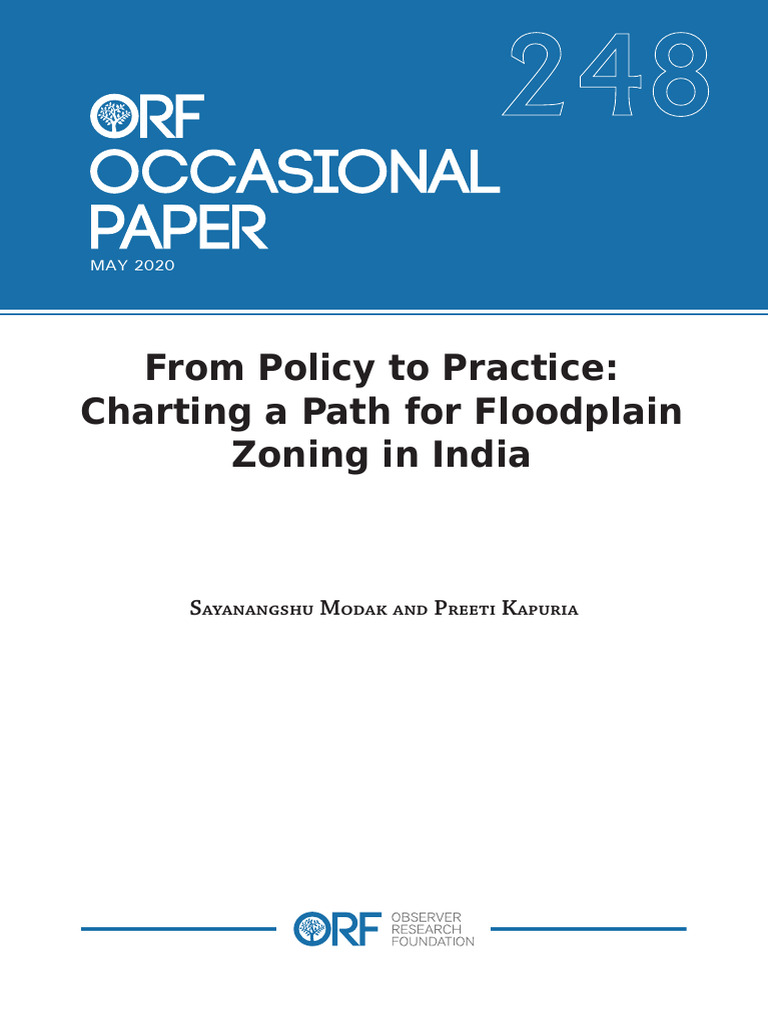 From Policy To Practice - Floodplain Zoning in India ORF | PDF | Flood ...