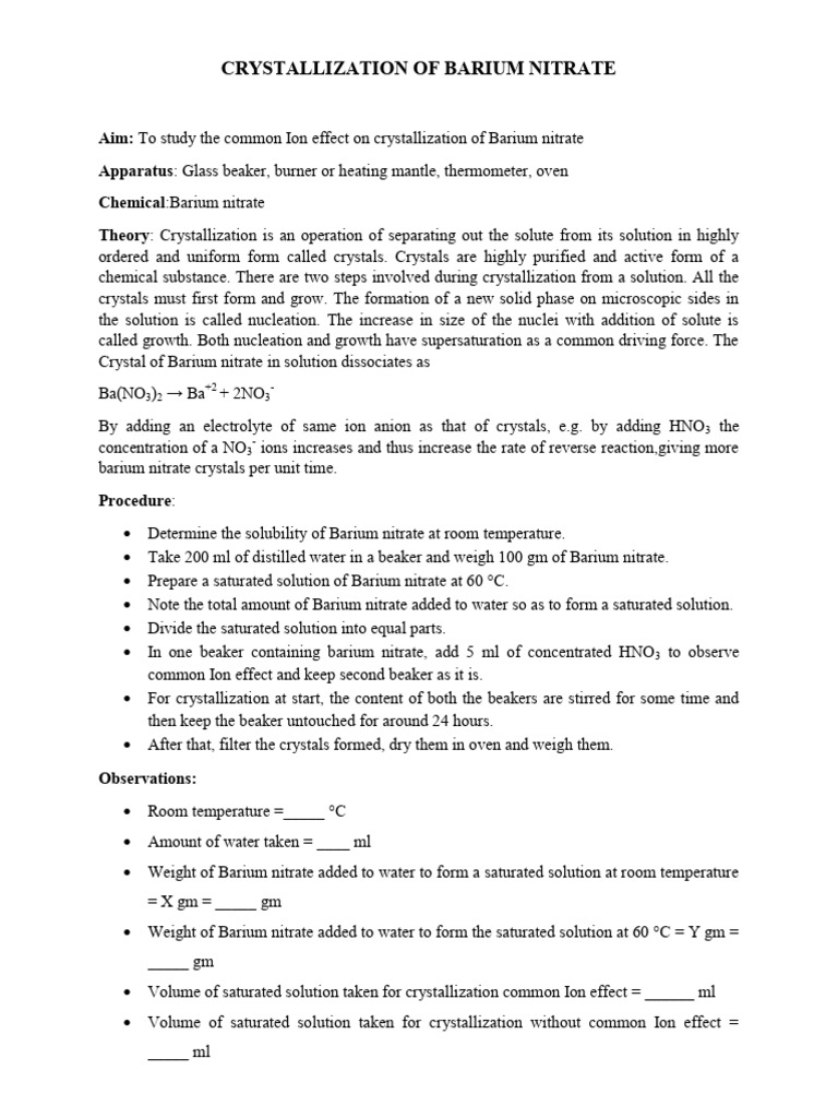 Crystallization - Common Ion Effect | PDF | Solubility | Crystallization