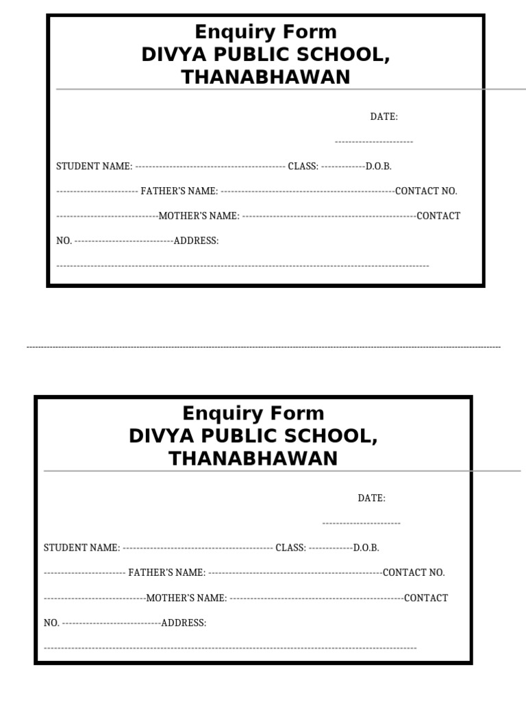 Enquiry Form | PDF