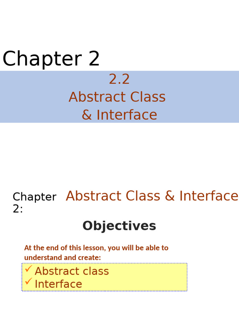Chap2.2 Abstractclassandinterface | PDF | Class (Computer Programming ...
