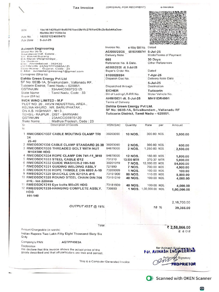Invoice No. - 085 | PDF