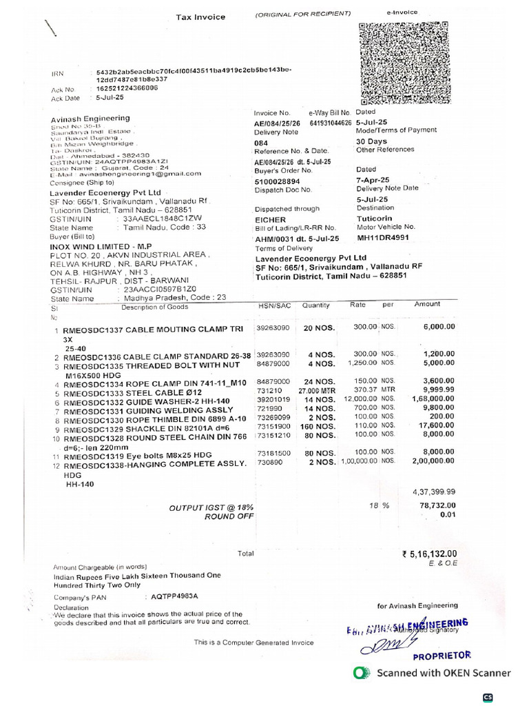 Invoice No. - 084 | PDF