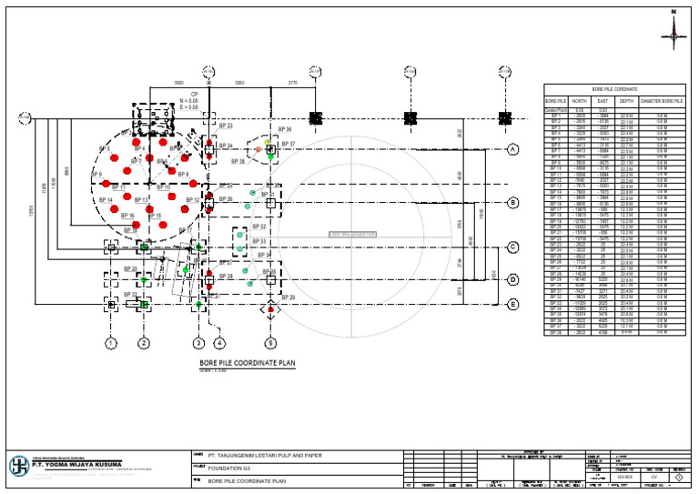 Bore Pile Cordinate Plan-3. Bore Pile Coordinate Plan | PDF | Analytic ...