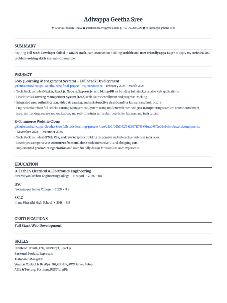 Geetha ATS CV | PDF