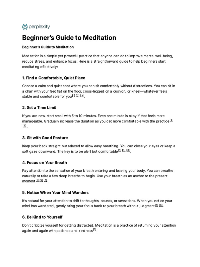 Beginner's Guide To Meditation | PDF | Meditation | Mindfulness