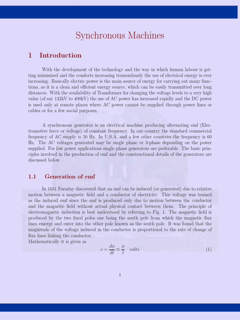 Synchronus Machine - 2 | PDF | Electric Generator | Alternating Current