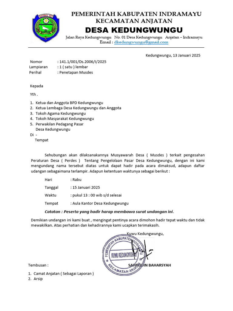 Undangan Musdes | PDF