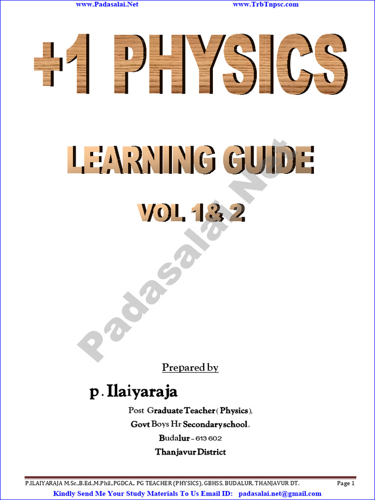 11th Physics Full Study Materials English Medium PDF Download | PDF
