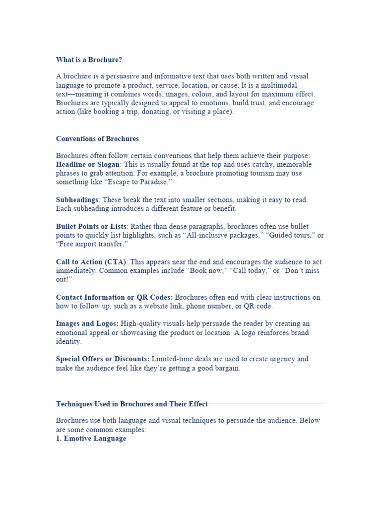 Understanding Brochure Design Techniques | PDF | Human Communication