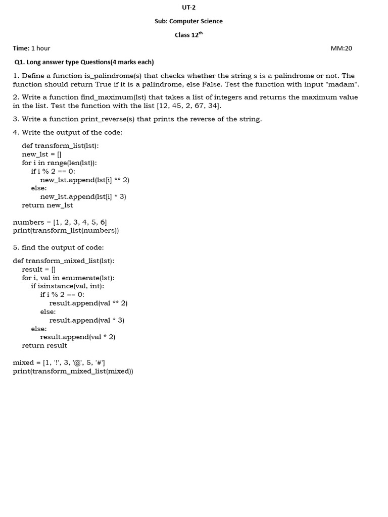 Class 12th Ut2 | PDF