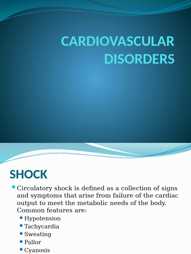 Cvs.. 07 Cardiovascular Disorders | PDF | Heart | Shock (Circulatory)