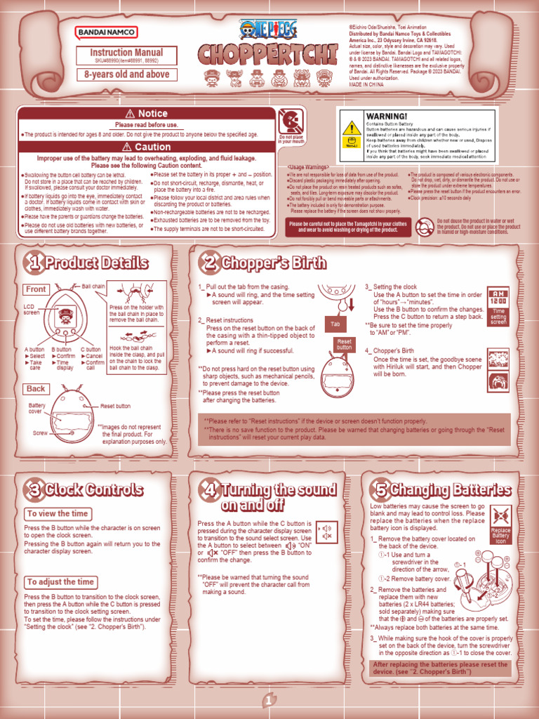 Chopper Tamagotchi Care Guide | PDF