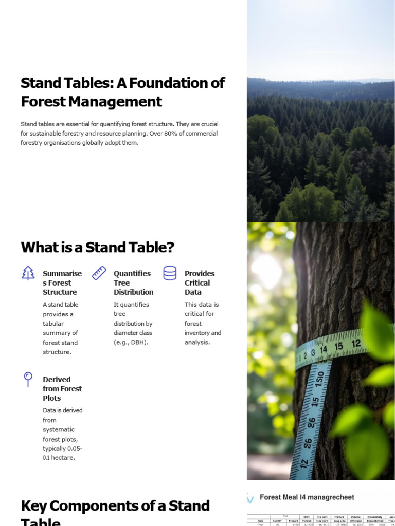 Stand Tables A Foundation of Forest Management | PDF | Forest ...