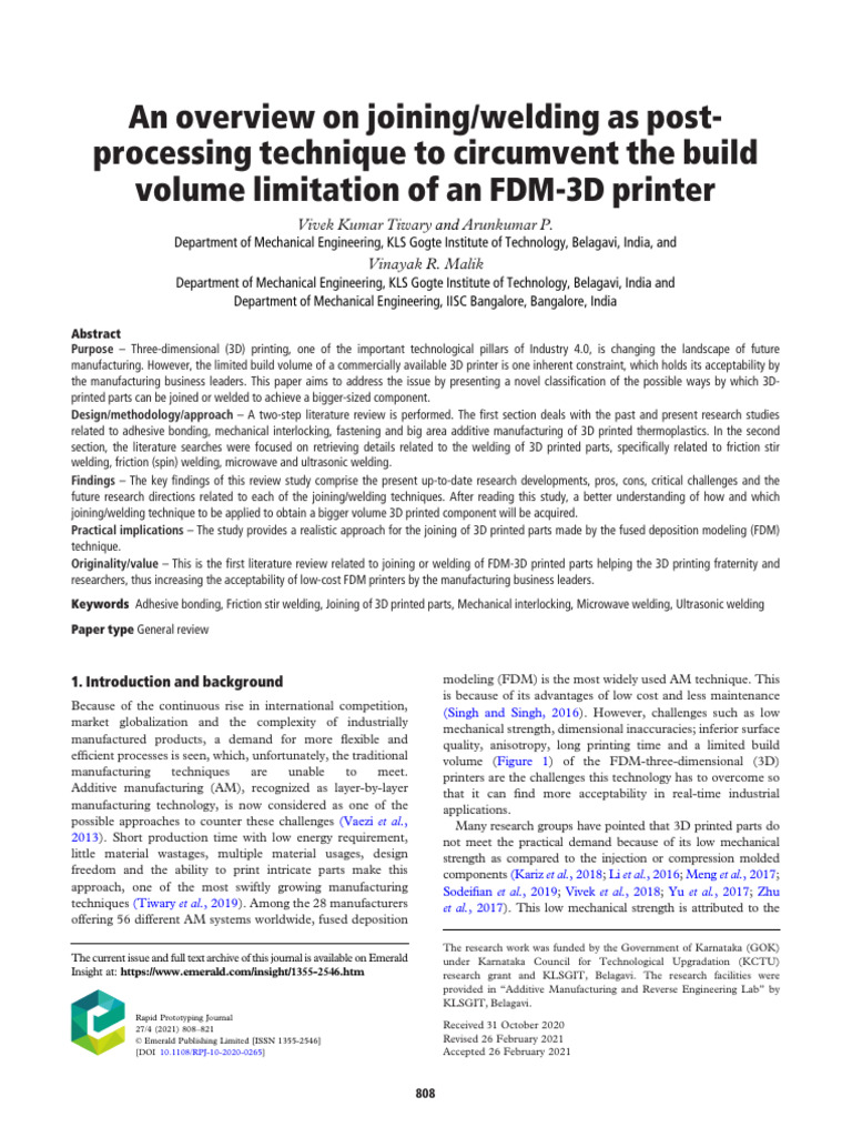 Rapid Prototyping Journal-Review Paper &&&&& | PDF | 3 D Printing | Welding