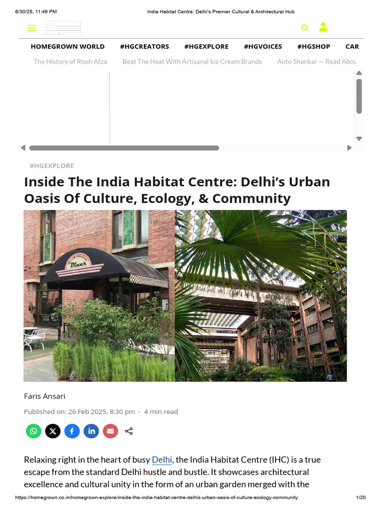 India Habitat Centre: Delhi's Cultural Hub | PDF