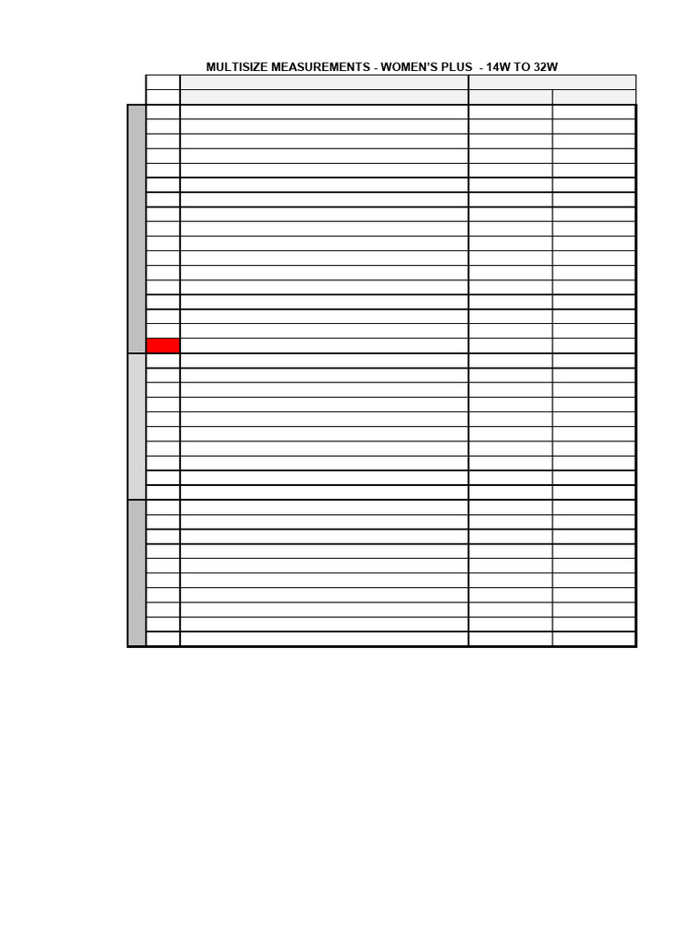 MultiSize With Increments - 14W To 32W | PDF | Limbs (Anatomy ...