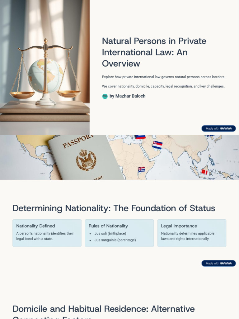 Natural Persons in Private International Law An Overview | PDF ...