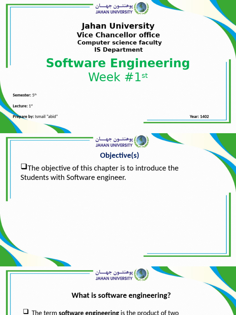Week #1 Soft Eng (Introduction) | PDF | Software | Engineering