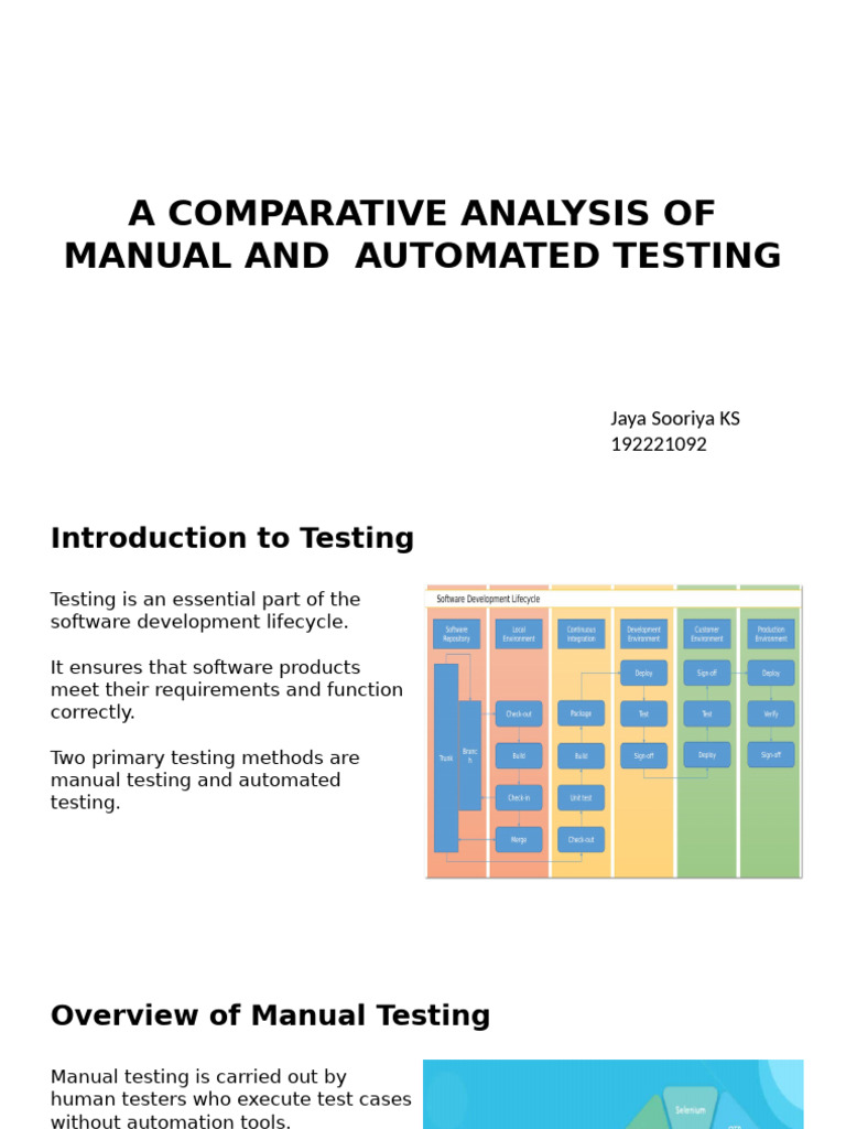 A Comparative Analysis of Manual and Automated Testing | PDF | Software ...