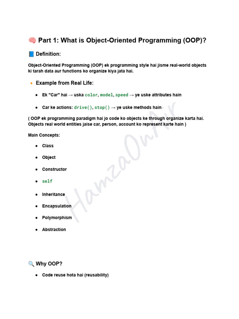 ? Part 1 - What Is Object-Oriented Programming (OOP) | PDF | Class (Computer Programming ...