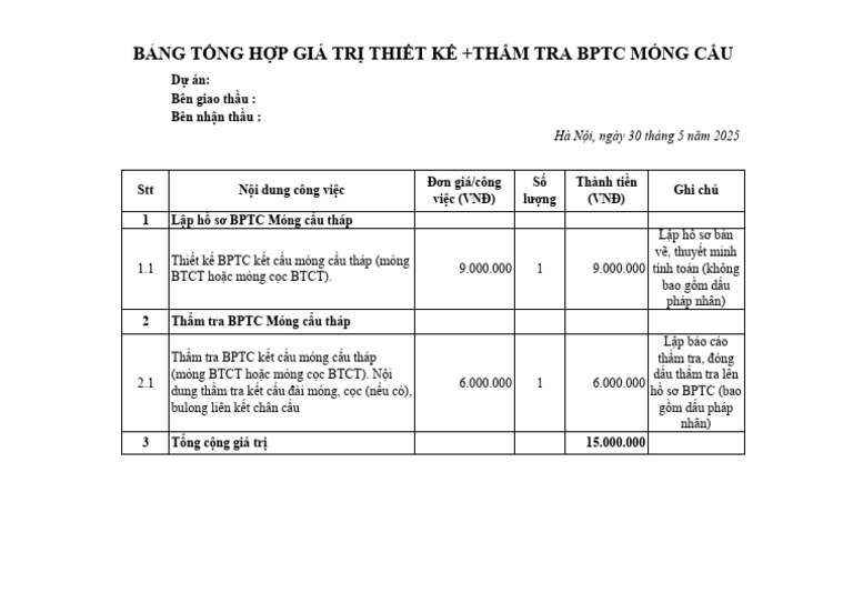 1.bao Gia BPTC MCT 30.5 | PDF