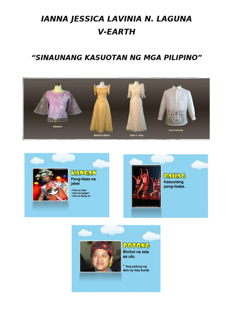 Sinaunang Kasuotan at Tahanan | PDF