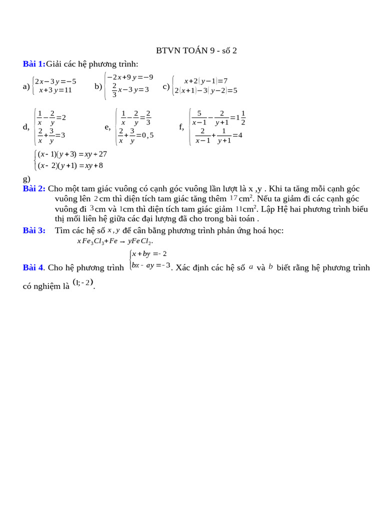 Btvn Toán 9 - Số 2 (1) | PDF