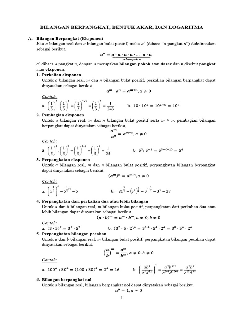 LKPD BILANGAN BERPANGKAT | PDF