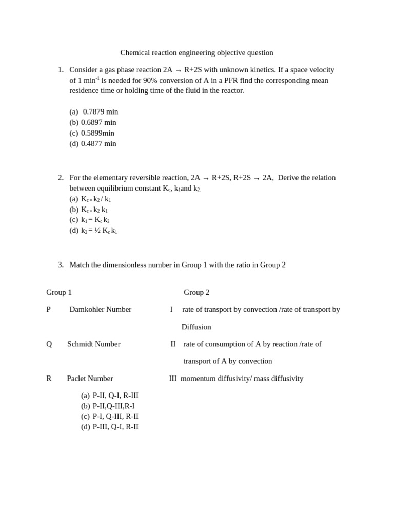 Consider A Gas Phase Reaction 2A | PDF