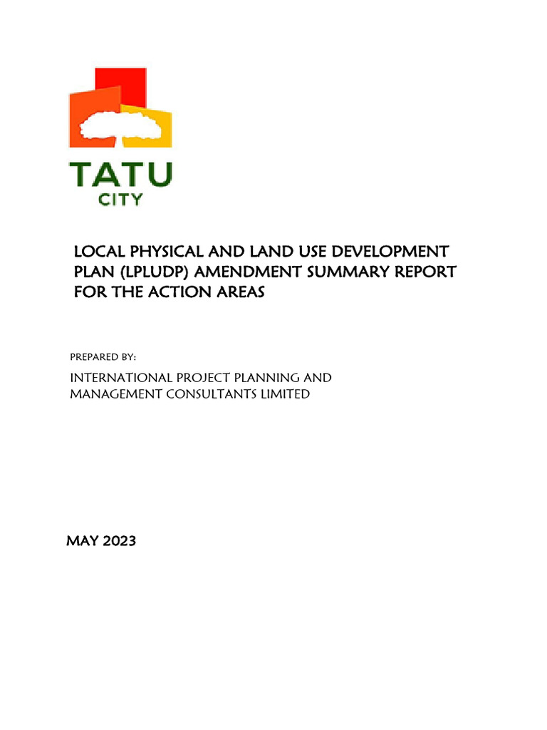 Tatu City LPLUDP Action Area Plans | PDF | Economies
