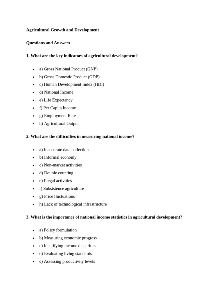 Key Insights on Agricultural Development | PDF | Agriculture ...