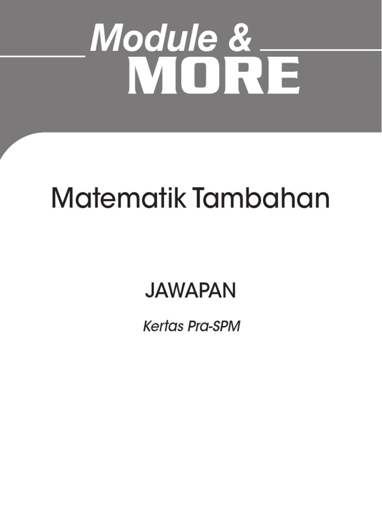 Pra-SPM Matematik Tambahan Kertas 1 | PDF | Analytic Geometry ...