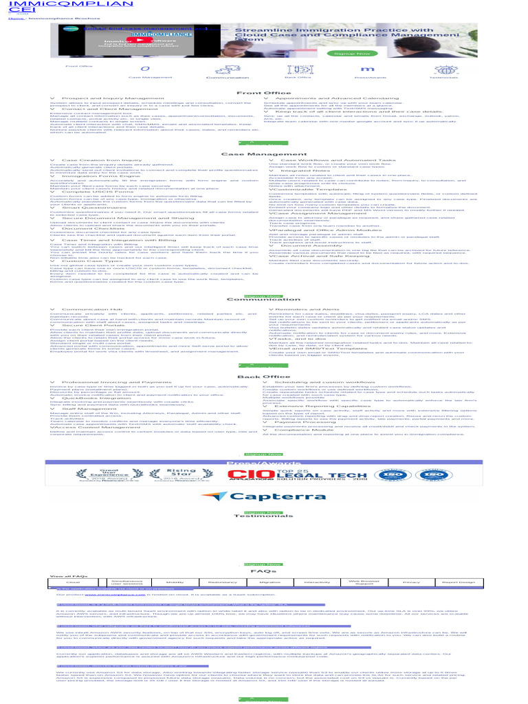 Immicompliance - Immigration Software | PDF | Cloud Computing | Amazon Web Services