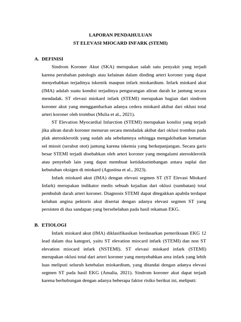 Laporan Pendahuluan Stemi | PDF
